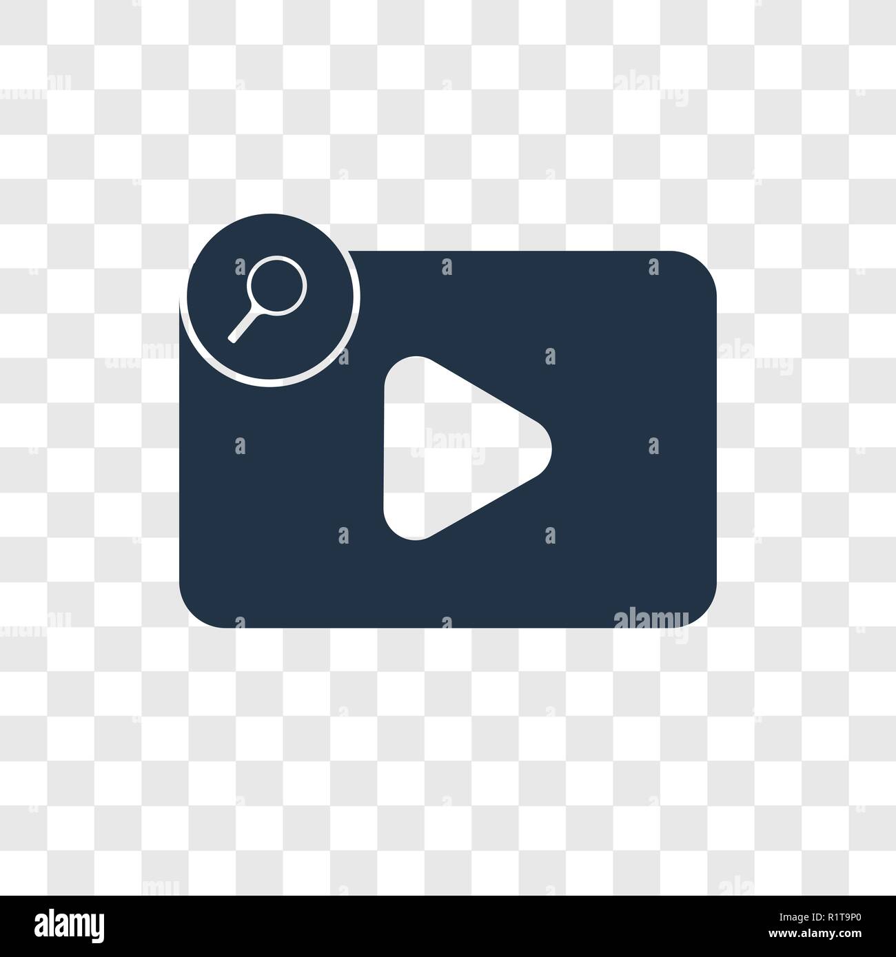 Video player vector icon isolated on transparent background, Video ...