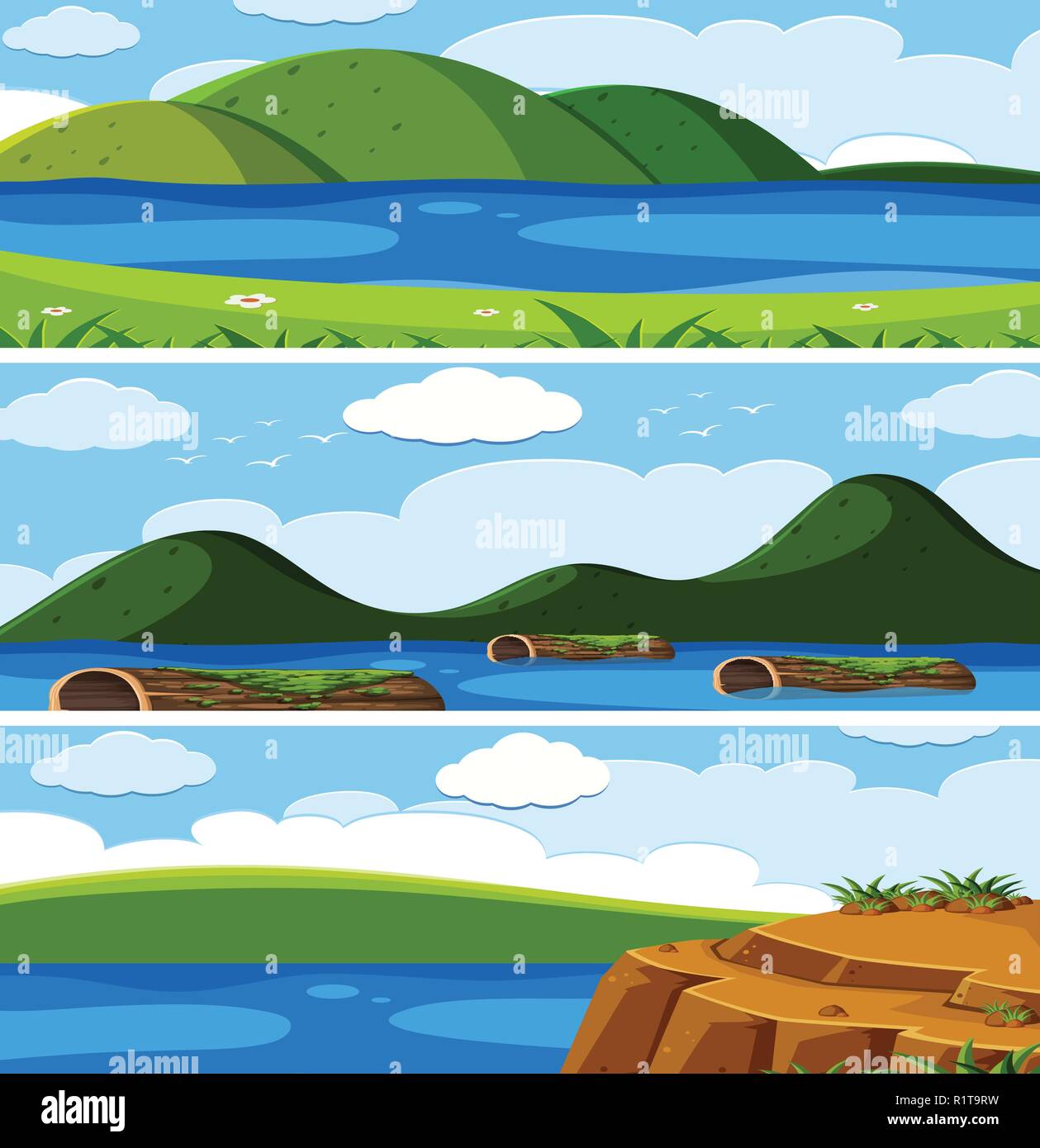 Set of natural landscape illustration Stock Vector Image & Art - Alamy