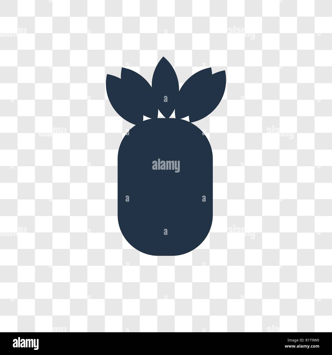 Pineapple vector icon isolated on transparent background, Pineapple ...