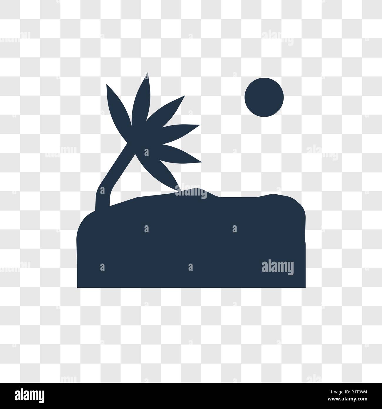 Island vector icon isolated on transparent background, Island ...