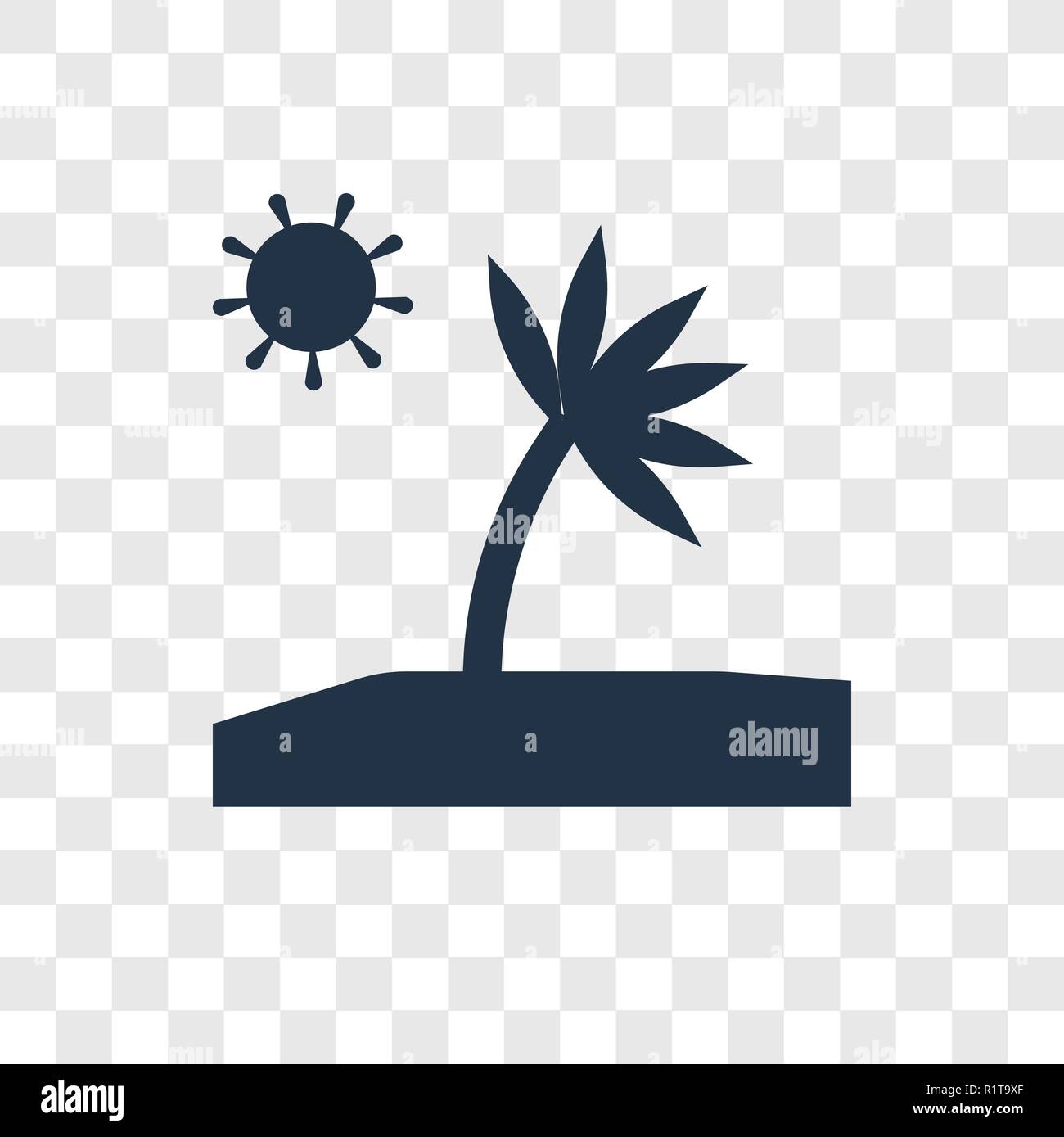 Island vector icon isolated on transparent background, Island ...