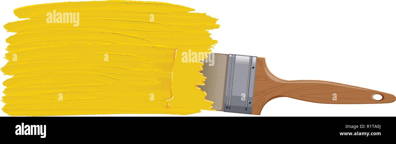 Yellow colour paint brush illustration Stock Vector Image & Art - Alamy