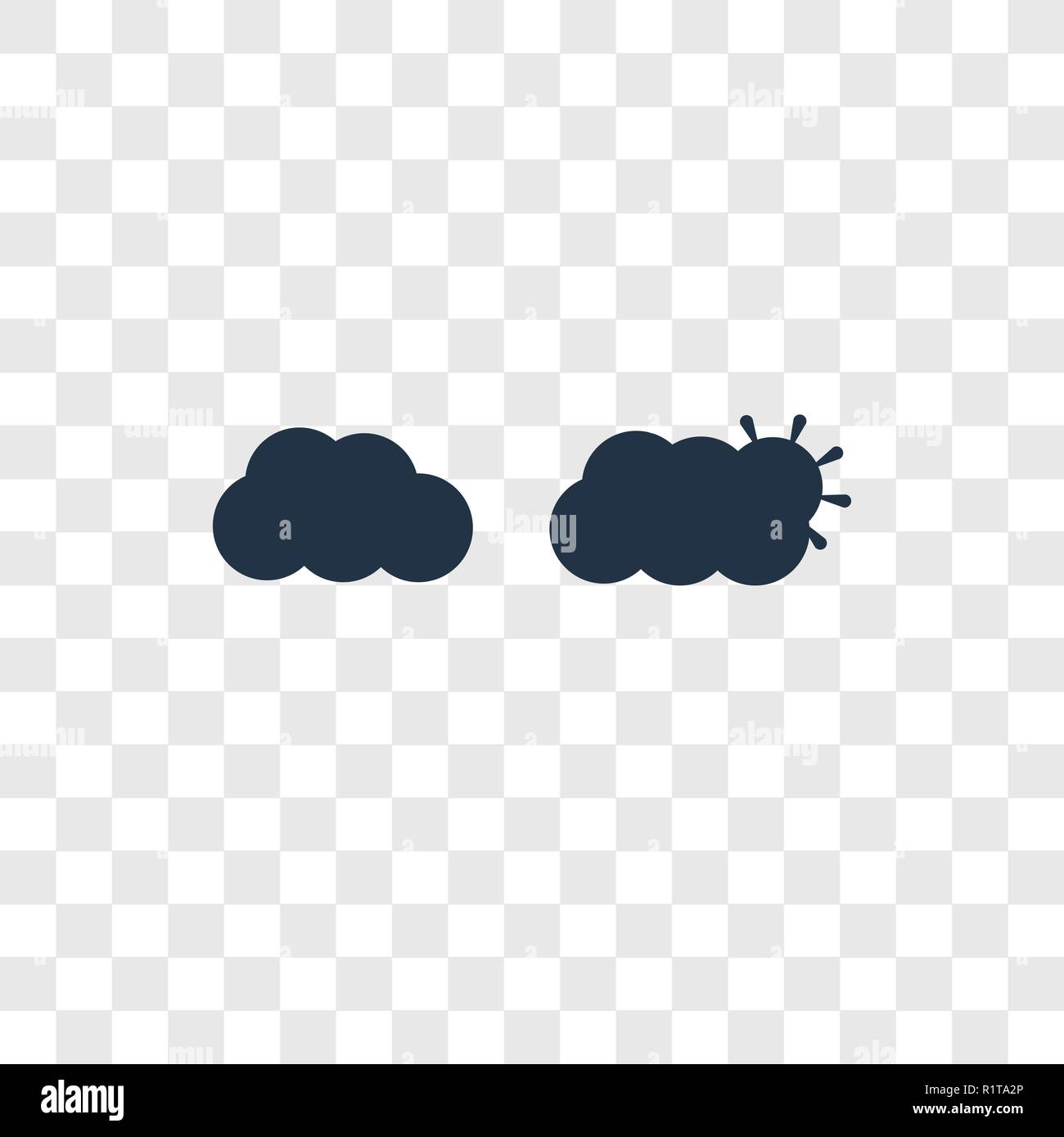 Cloudy vector icon isolated on transparent background, Cloudy ...