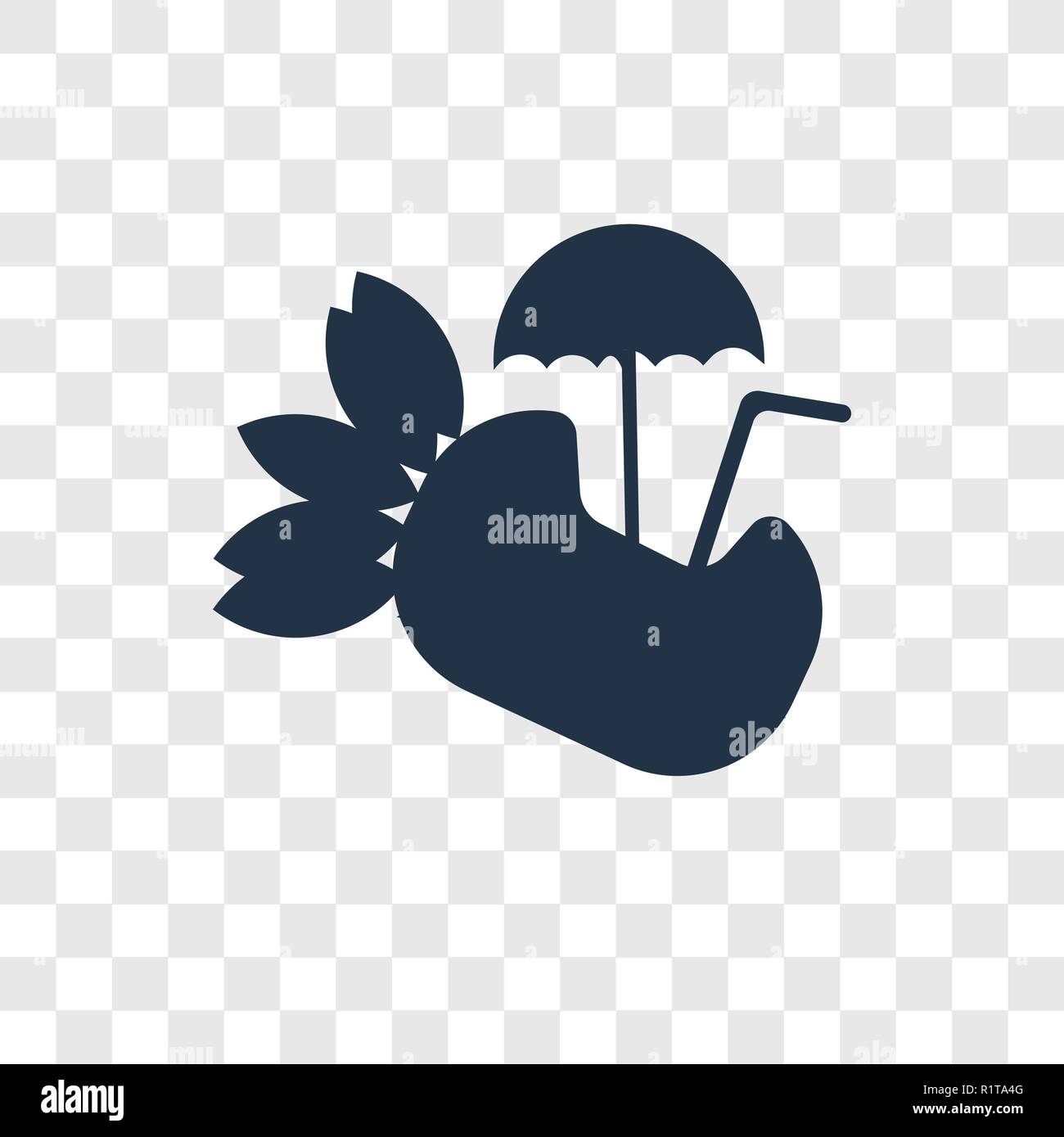 Coconut vector icon isolated on transparent background, Coconut ...