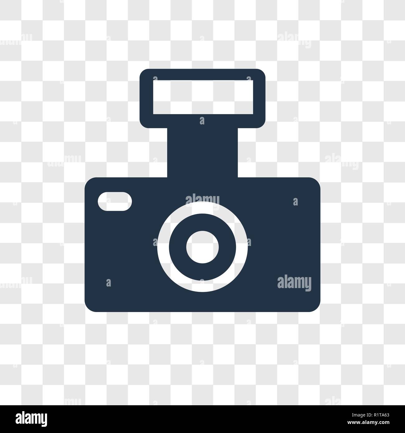 Photo camera vector icon isolated on transparent background, Photo ...