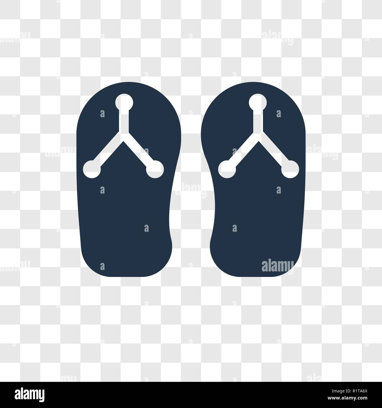 Flip flops vector icon isolated on transparent background, Flip flops ...