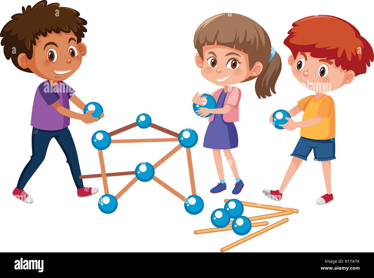 Student playing education toys illustration Stock Vector Image & Art ...