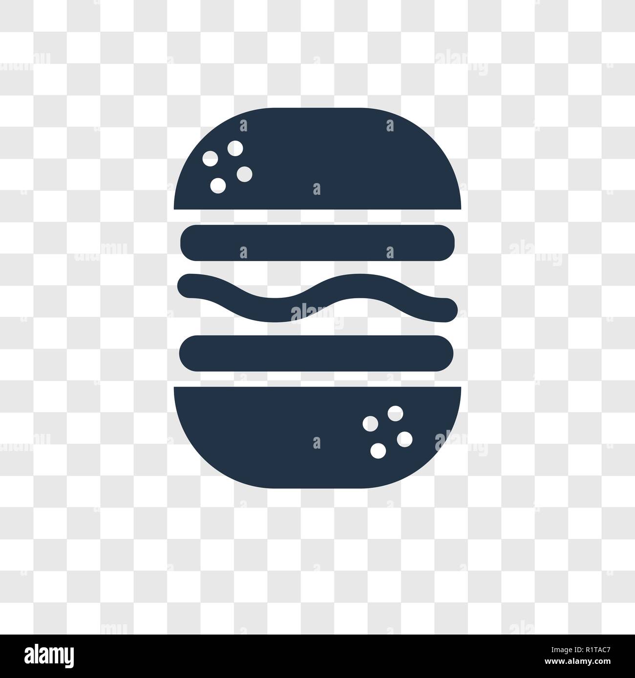 Burger vector icon isolated on transparent background, Burger ...