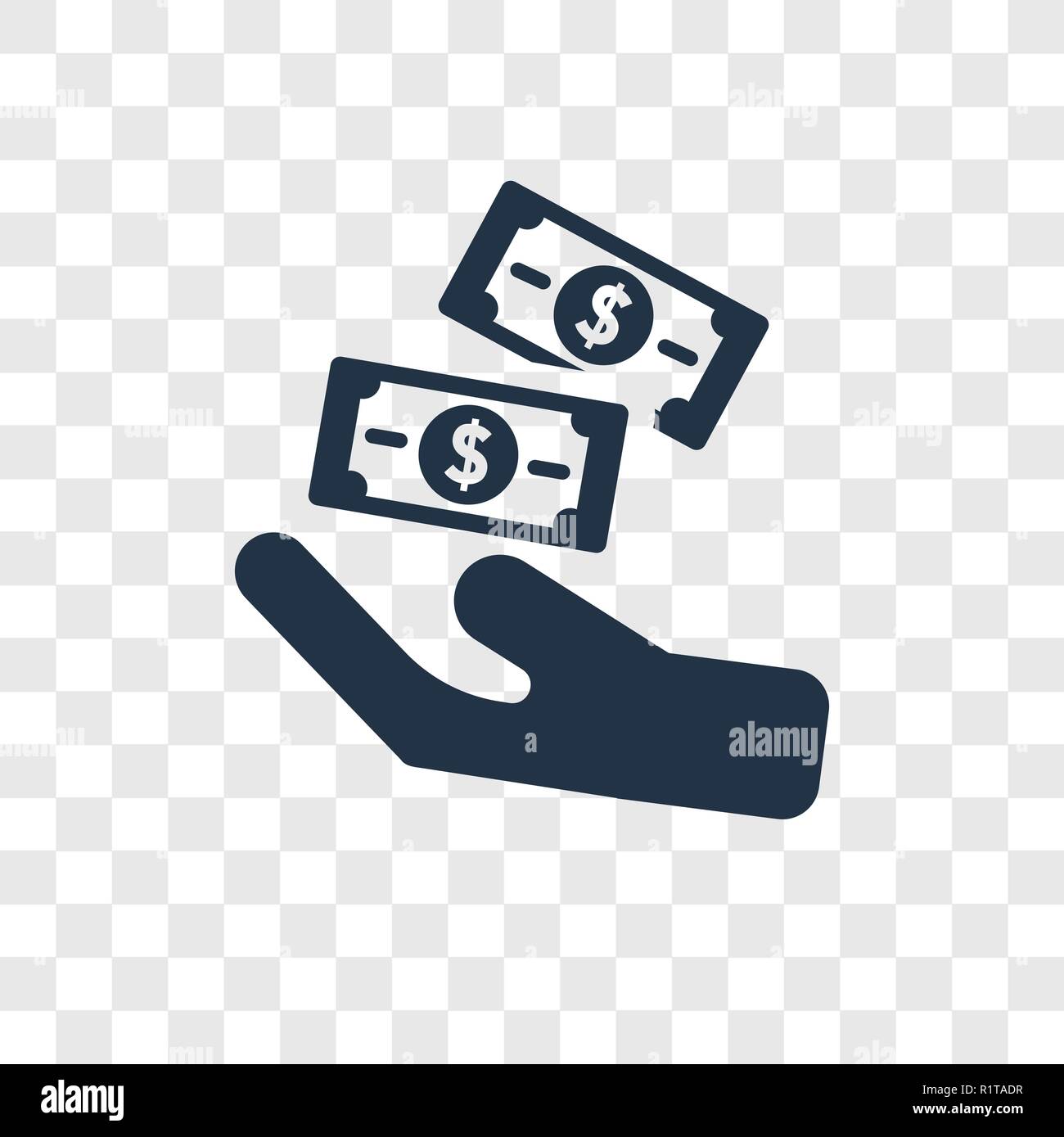 Cash vector icon isolated on transparent background, Cash transparency ...