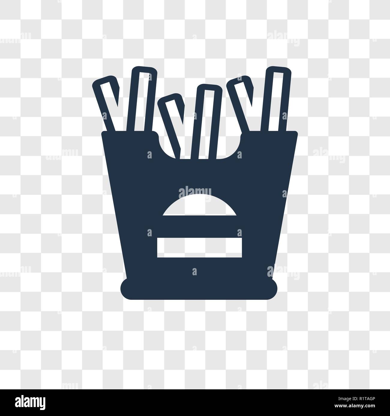French fries vector icon isolated on transparent background, French ...