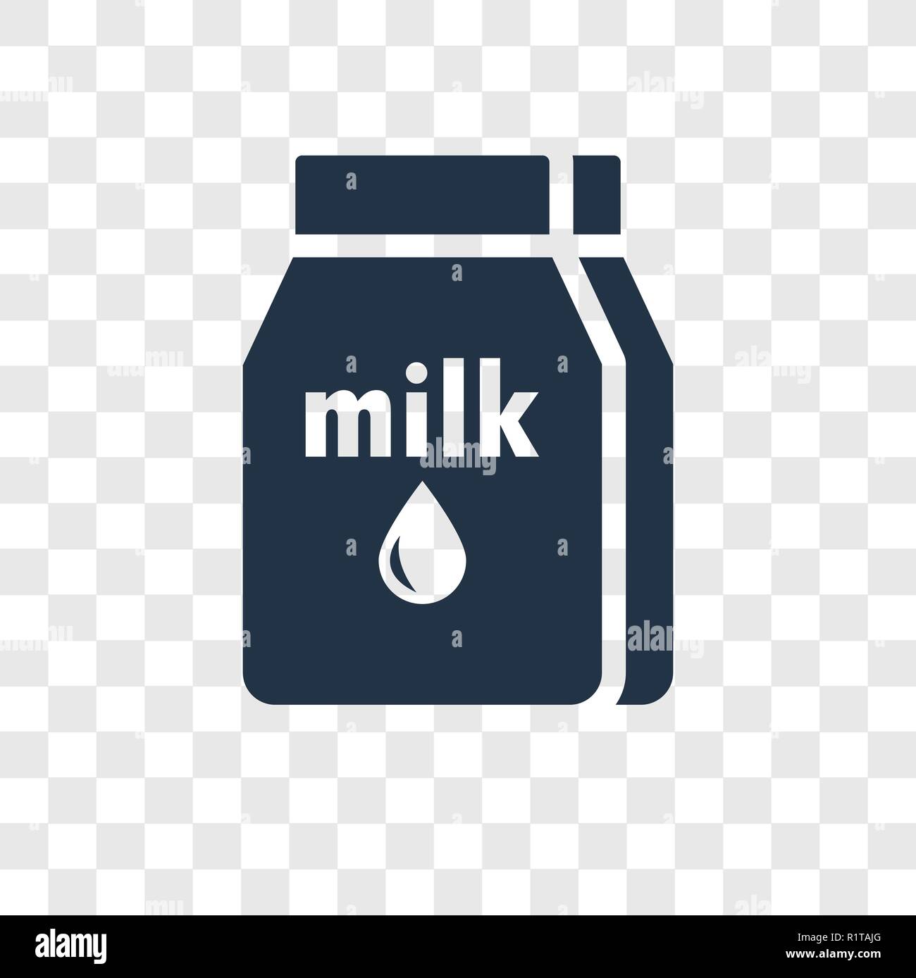 Milk vector icon isolated on transparent background, Milk transparency ...