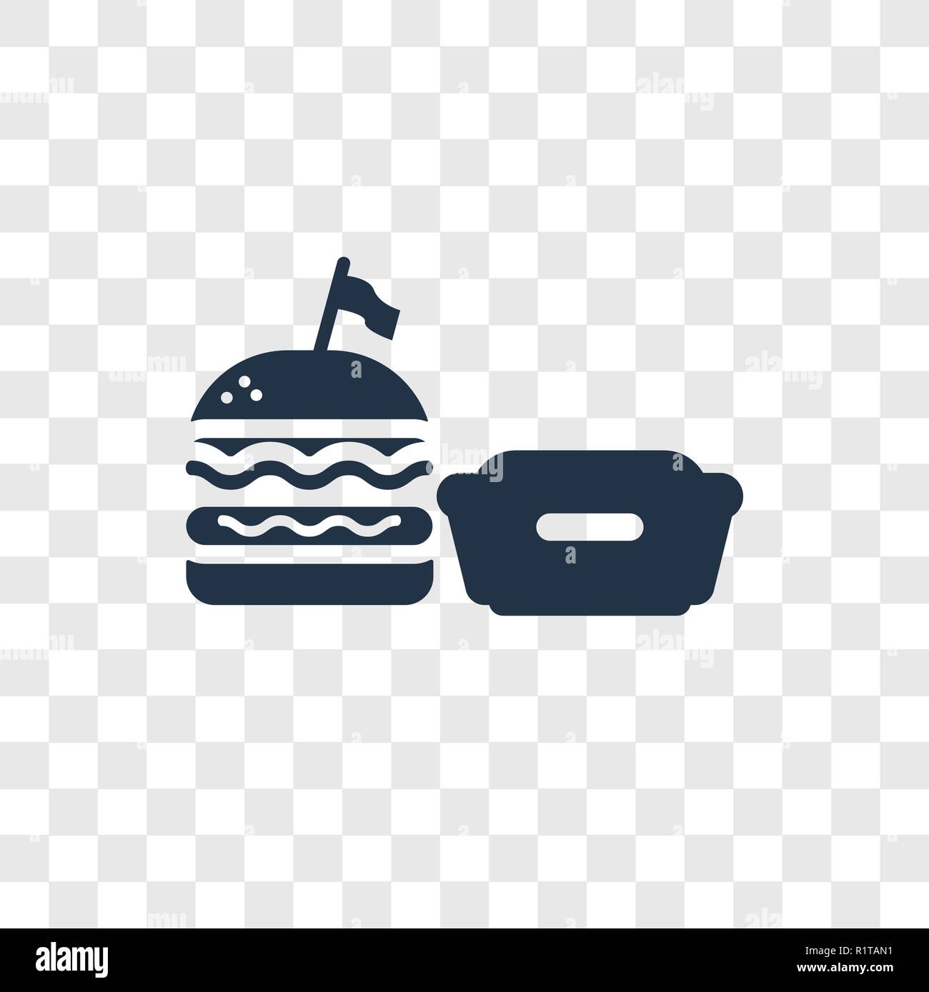 Burger vector icon isolated on transparent background, Burger ...