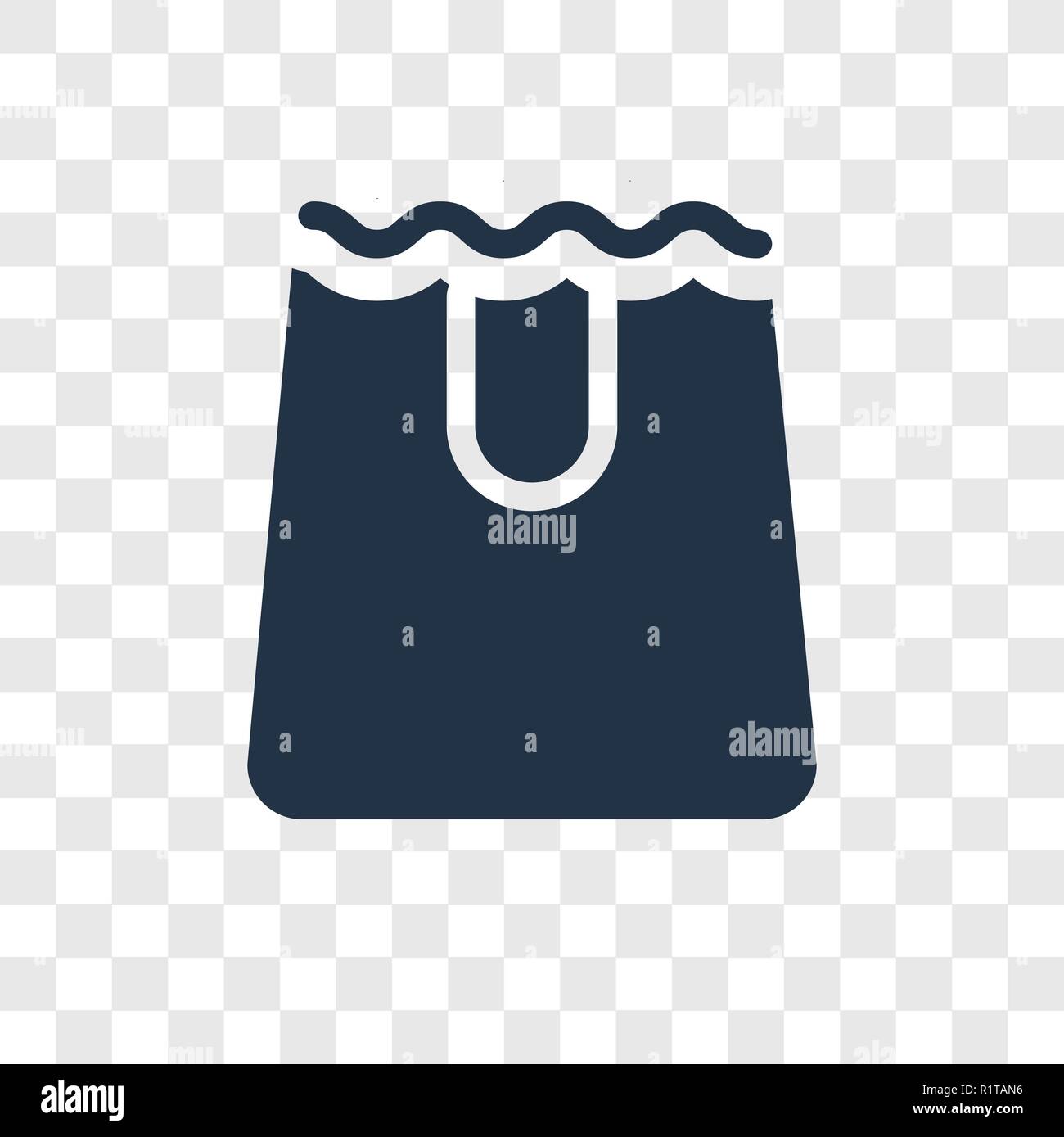 Paper bag vector icon isolated on transparent background, Paper bag ...