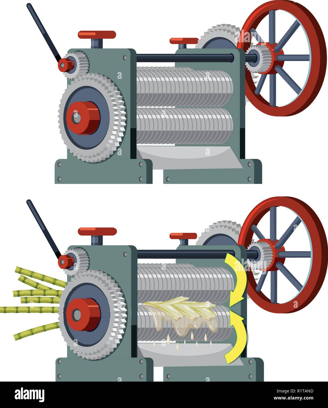Sugar cane extractor machine illustration Stock Vector Image & Art - Alamy