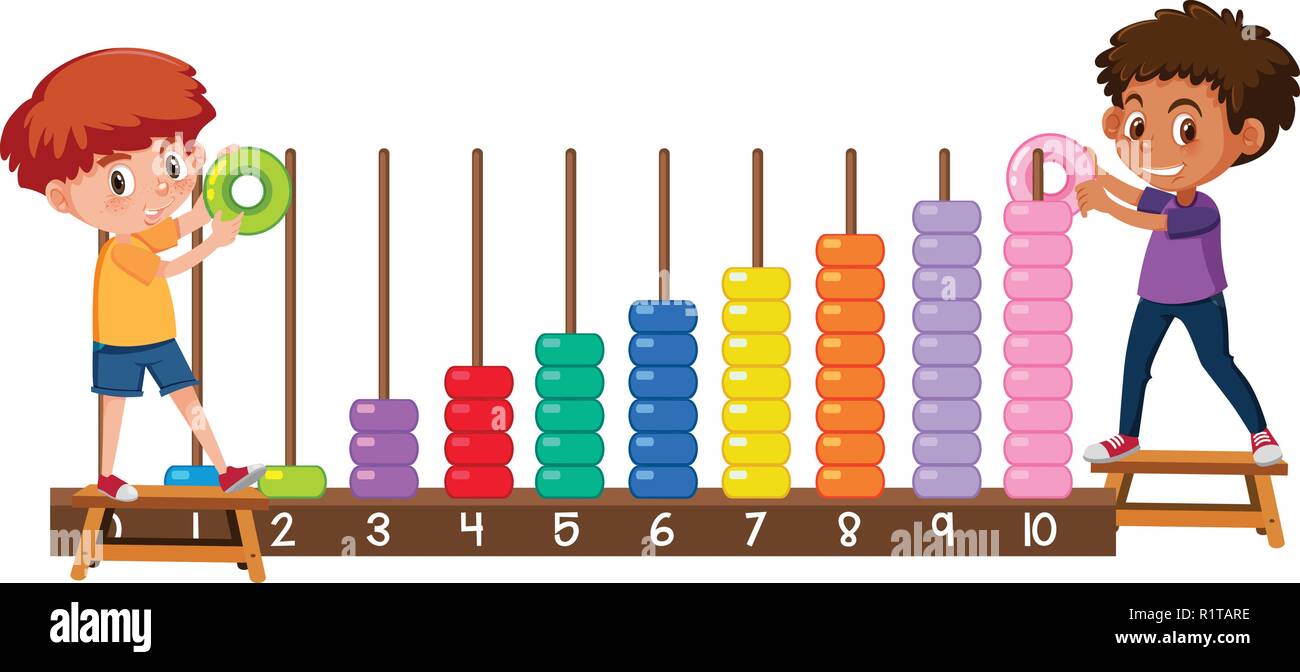 A boy playing with abacus illustration Stock Vector Image & Art - Alamy