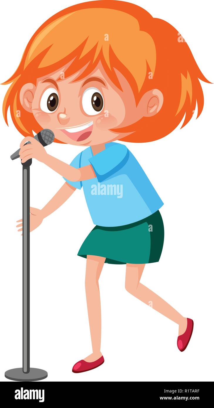 A girl singer character illustration Stock Vector Image & Art - Alamy