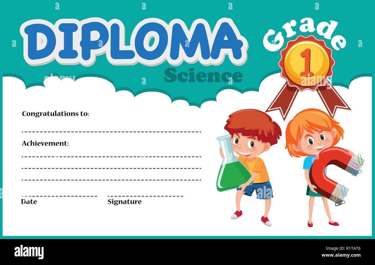 Science diploma certificate template illustration Stock Vector Image ...