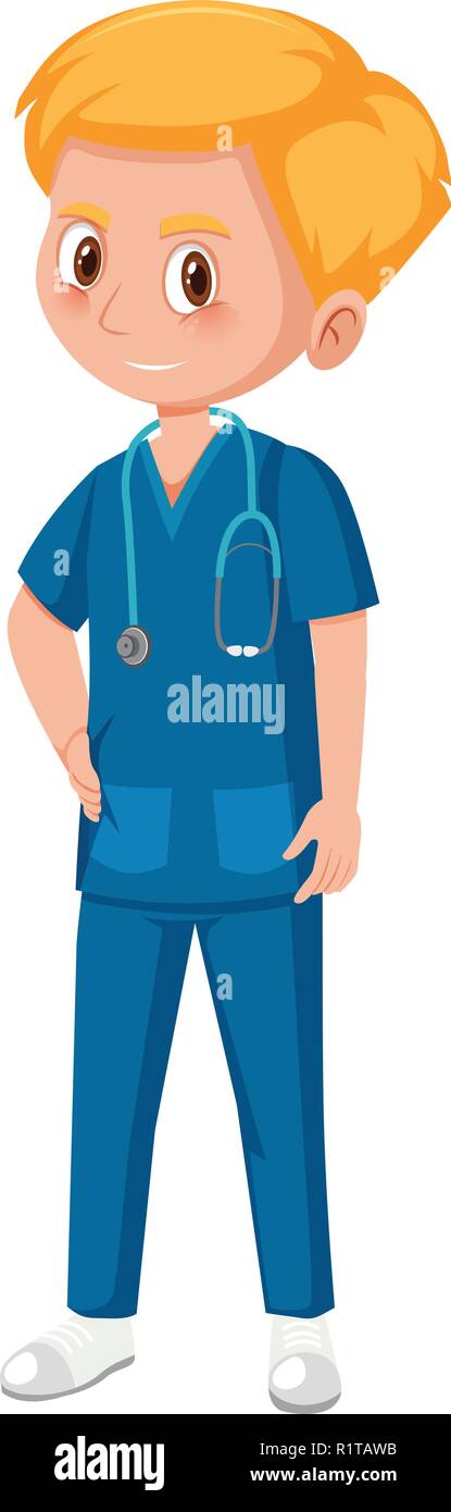 A male medical assistant illustration Stock Vector Image & Art - Alamy