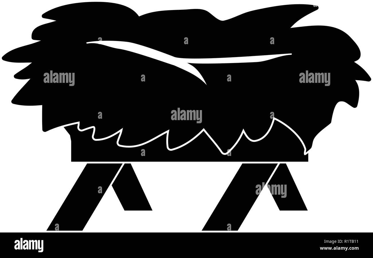 Christmas Empty Jesus Manger Vector Silhouette Icon Symbol Design ...