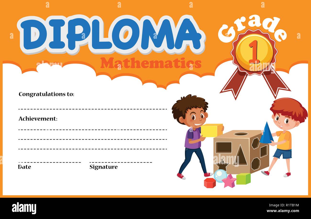 Mathematics diploma mathematics template illustration Stock Vector ...