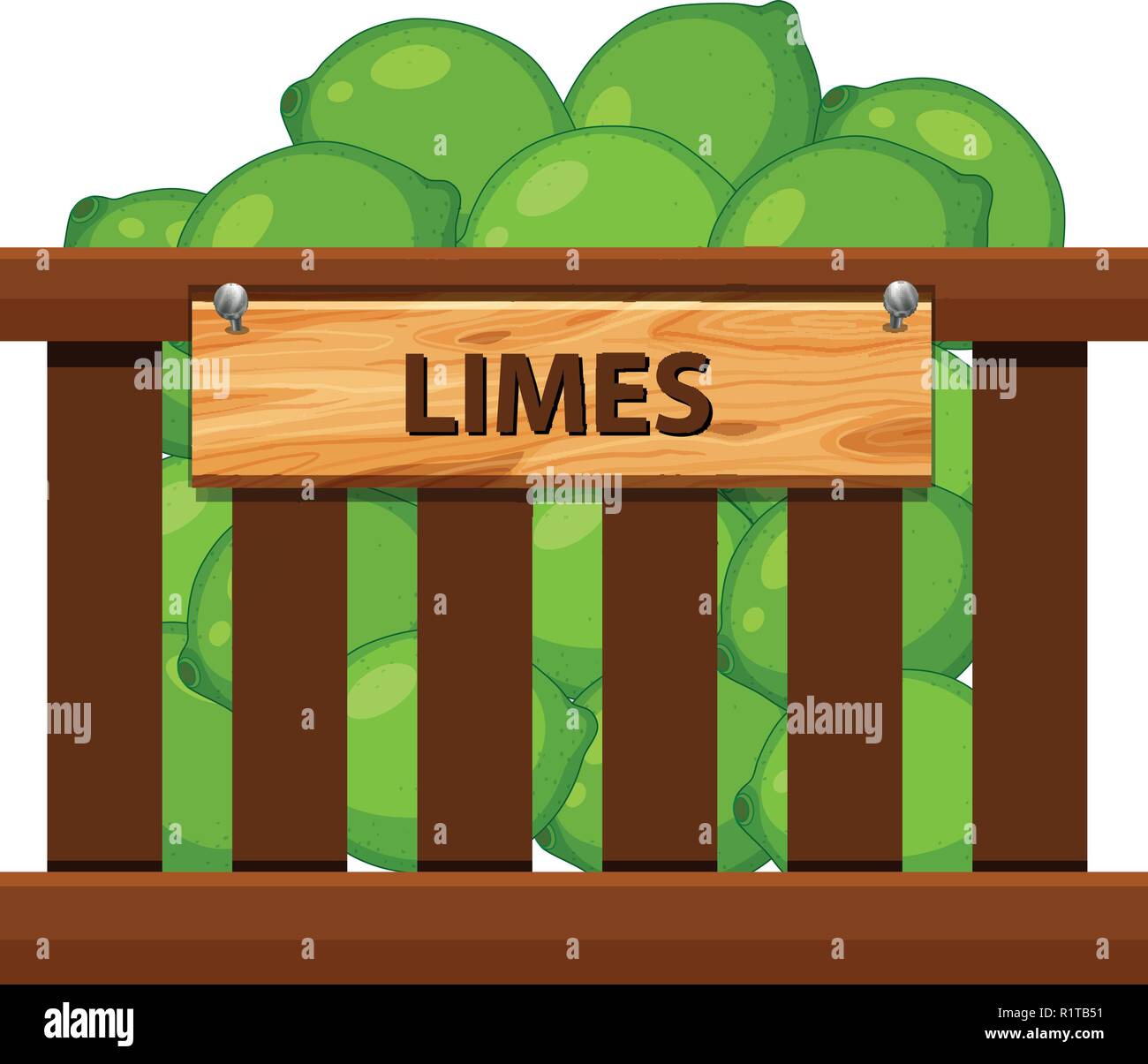 Lime in wooden crate illustration Stock Vector Image & Art - Alamy