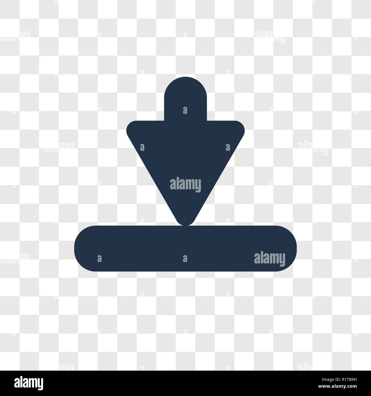 Down arrow vector icon isolated on transparent background, Down arrow ...