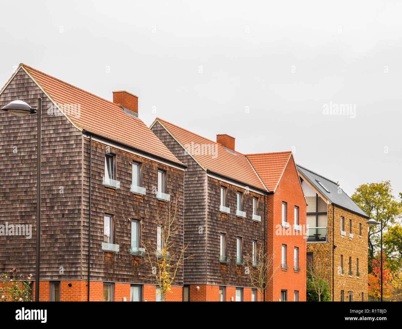new unique design modern detached house in england Stock Photo - Alamy