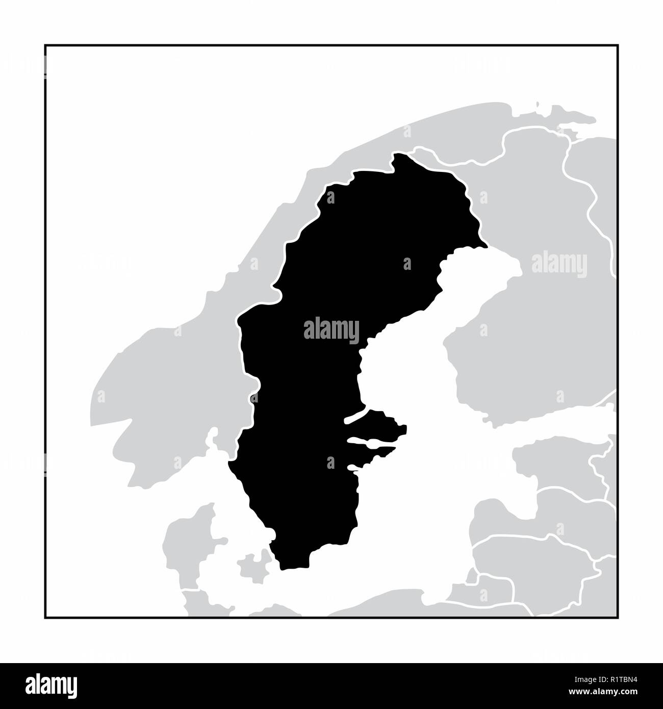 Sweden map vector hi-res stock photography and images - Alamy