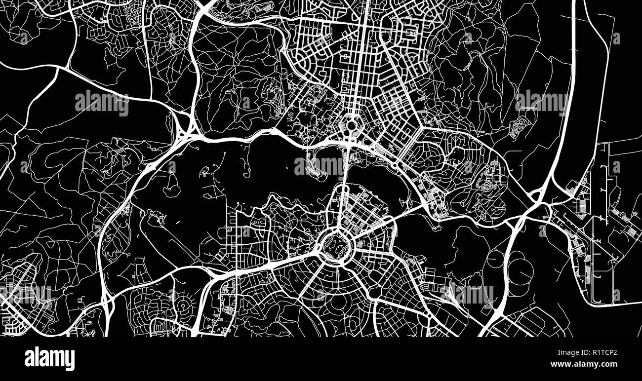 Urban vector city map of Canberra, Australia Stock Vector Image & Art ...