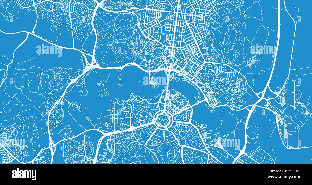 Urban vector city map of Canberra, Australia Stock Vector Image & Art ...