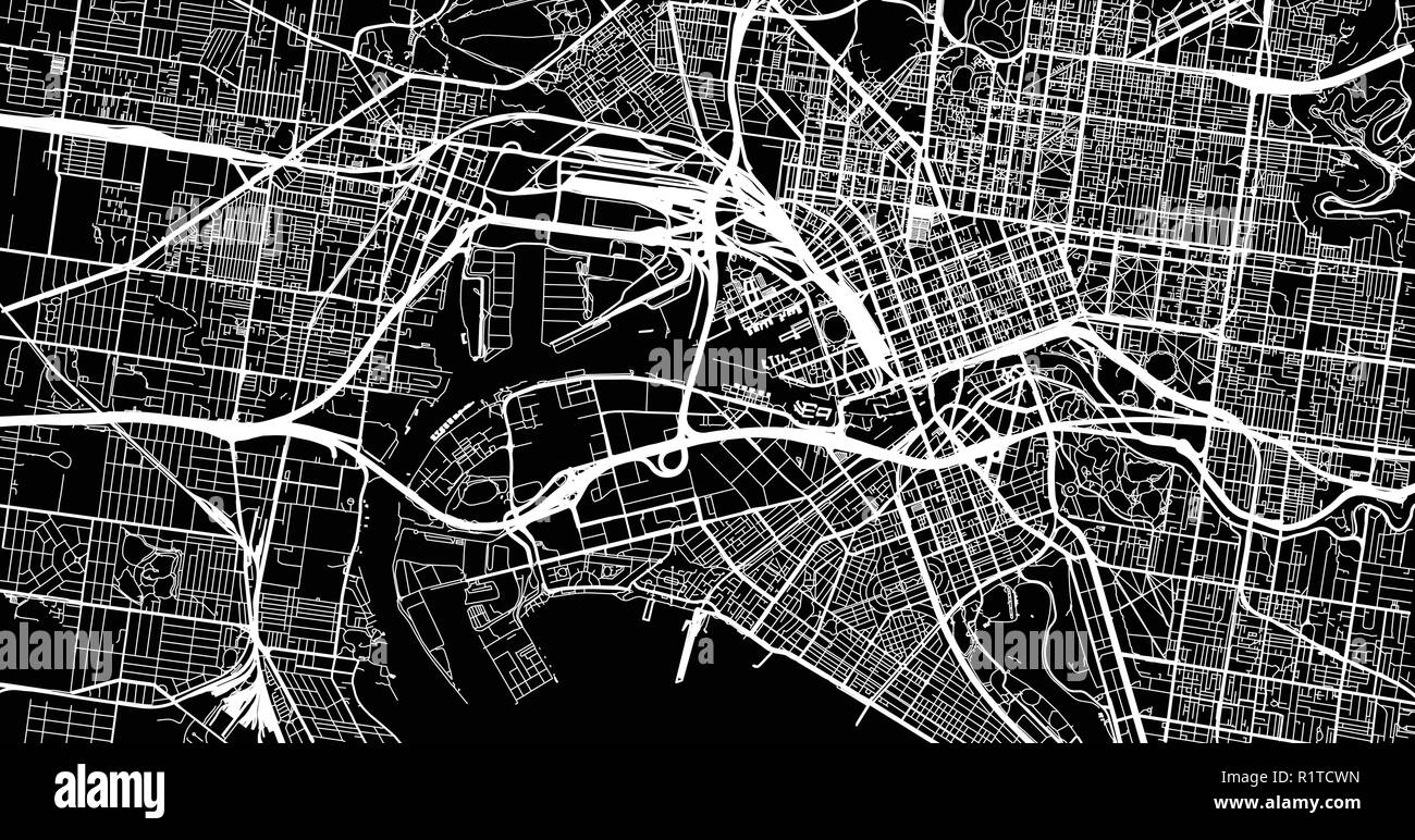 Urban vector city map of Melbourne, Australia Stock Vector Image & Art ...