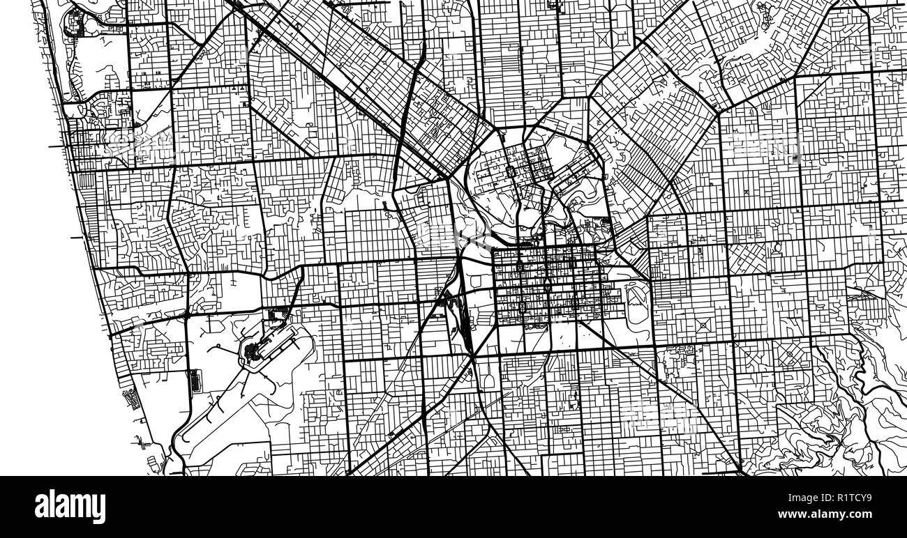 Urban vector city map of Adelaide, Australia Stock Vector Image & Art ...