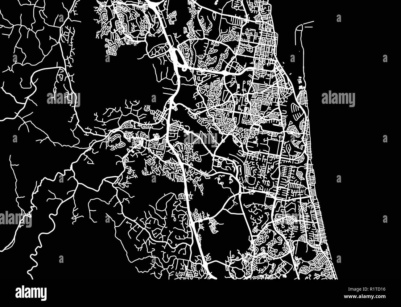 Urban vector city map of Gold Coast, Australia Stock Vector Image & Art ...