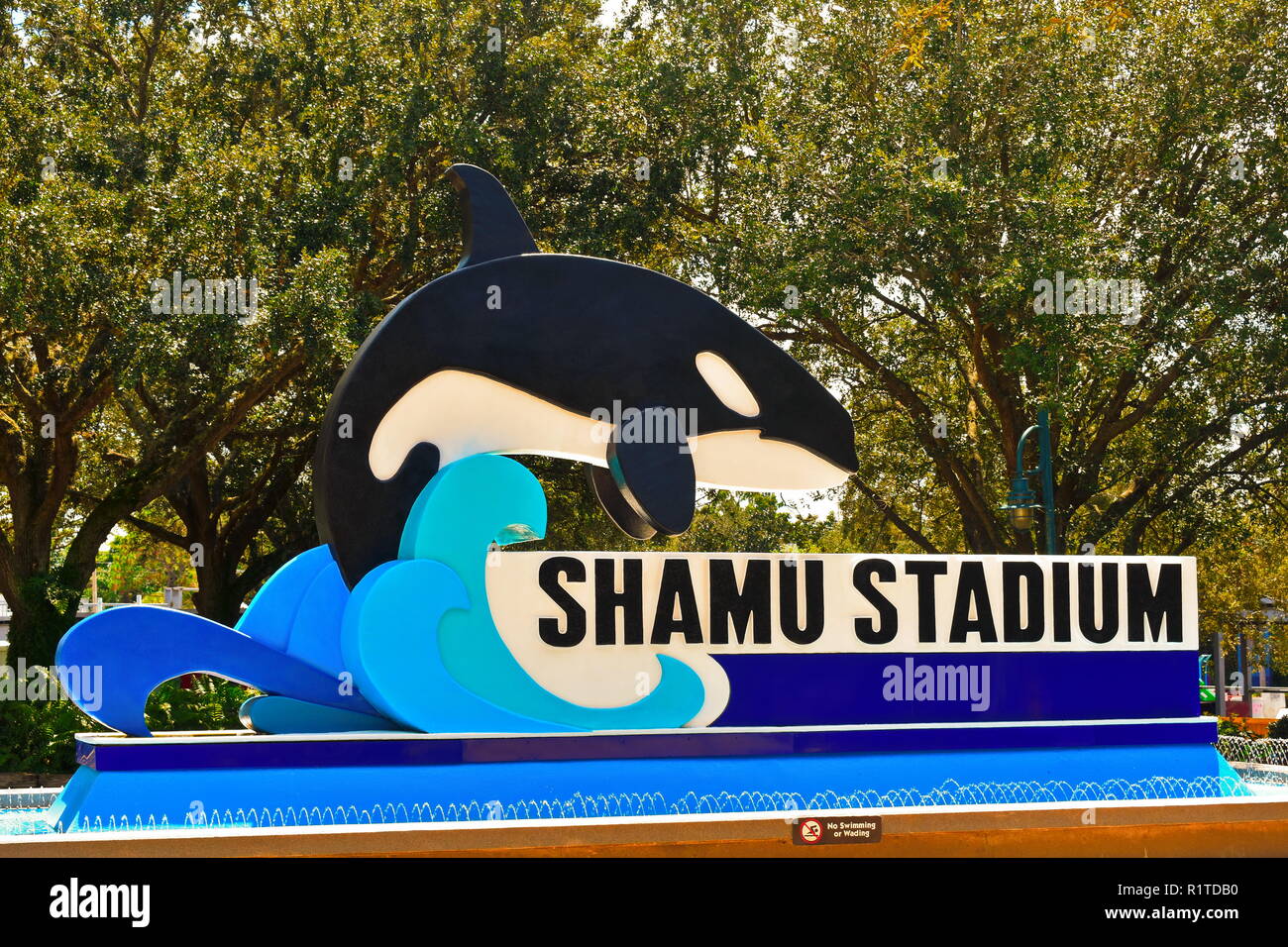 Orlando, Florida. September 09, 2018 Shamu Stadium Sign at Seaworld ...