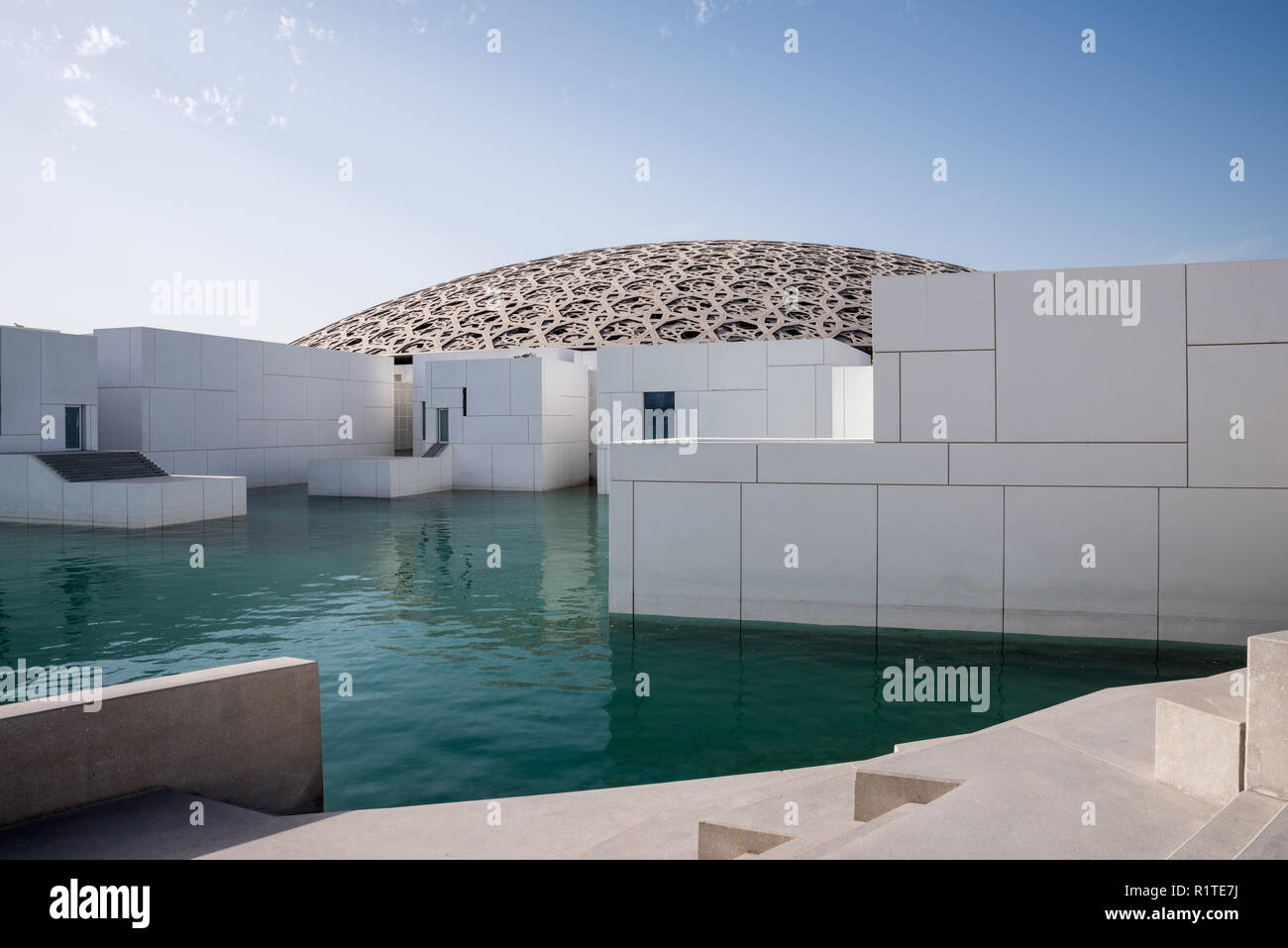 View of the Dome of Louvre Abu Dhabi, UAE Stock Photo - Alamy