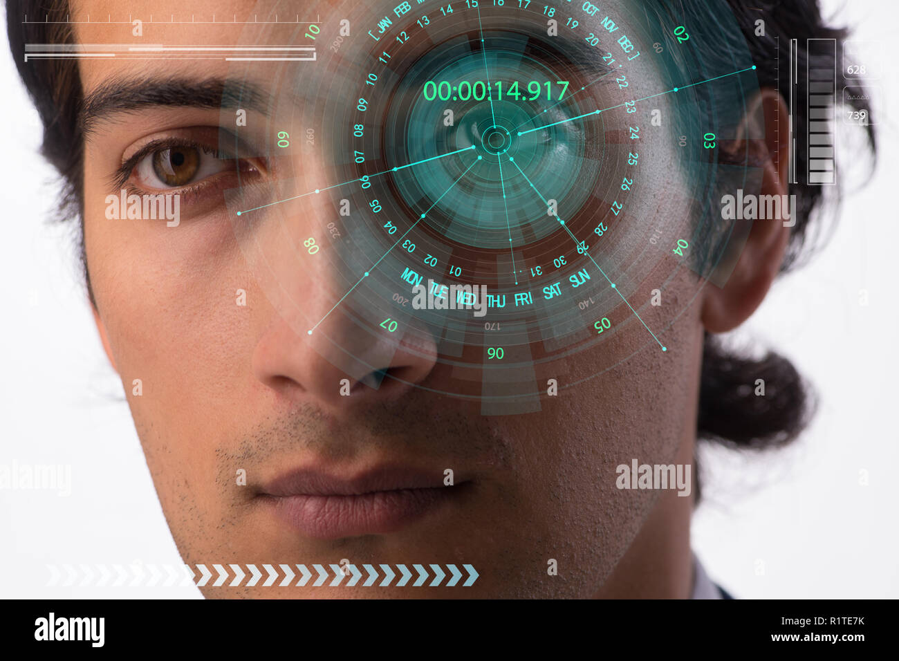 Concept of sensor implanted into human eye Stock Photo - Alamy