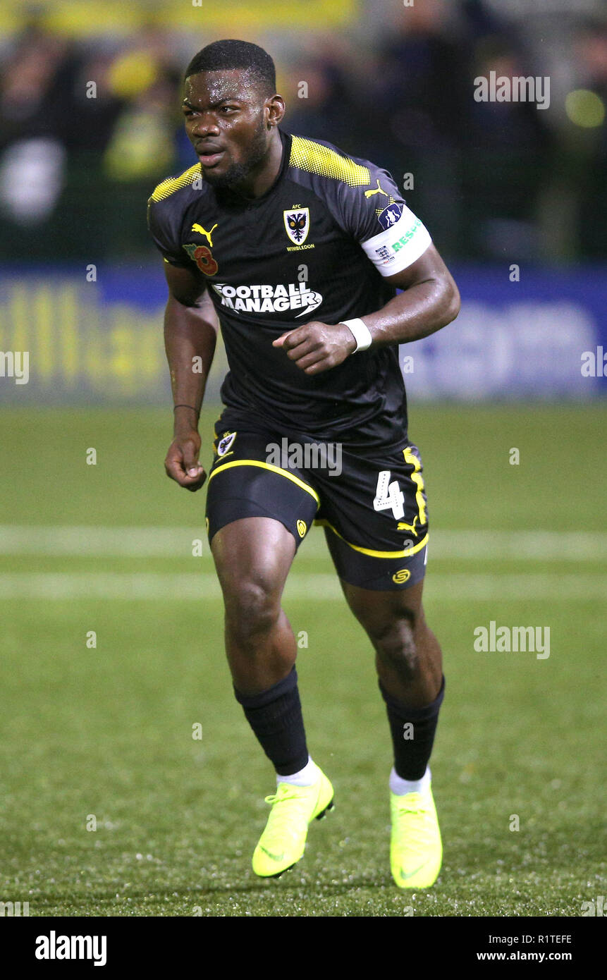 AFC Wimbledon's Deji Oshilaja Stock Photo - Alamy