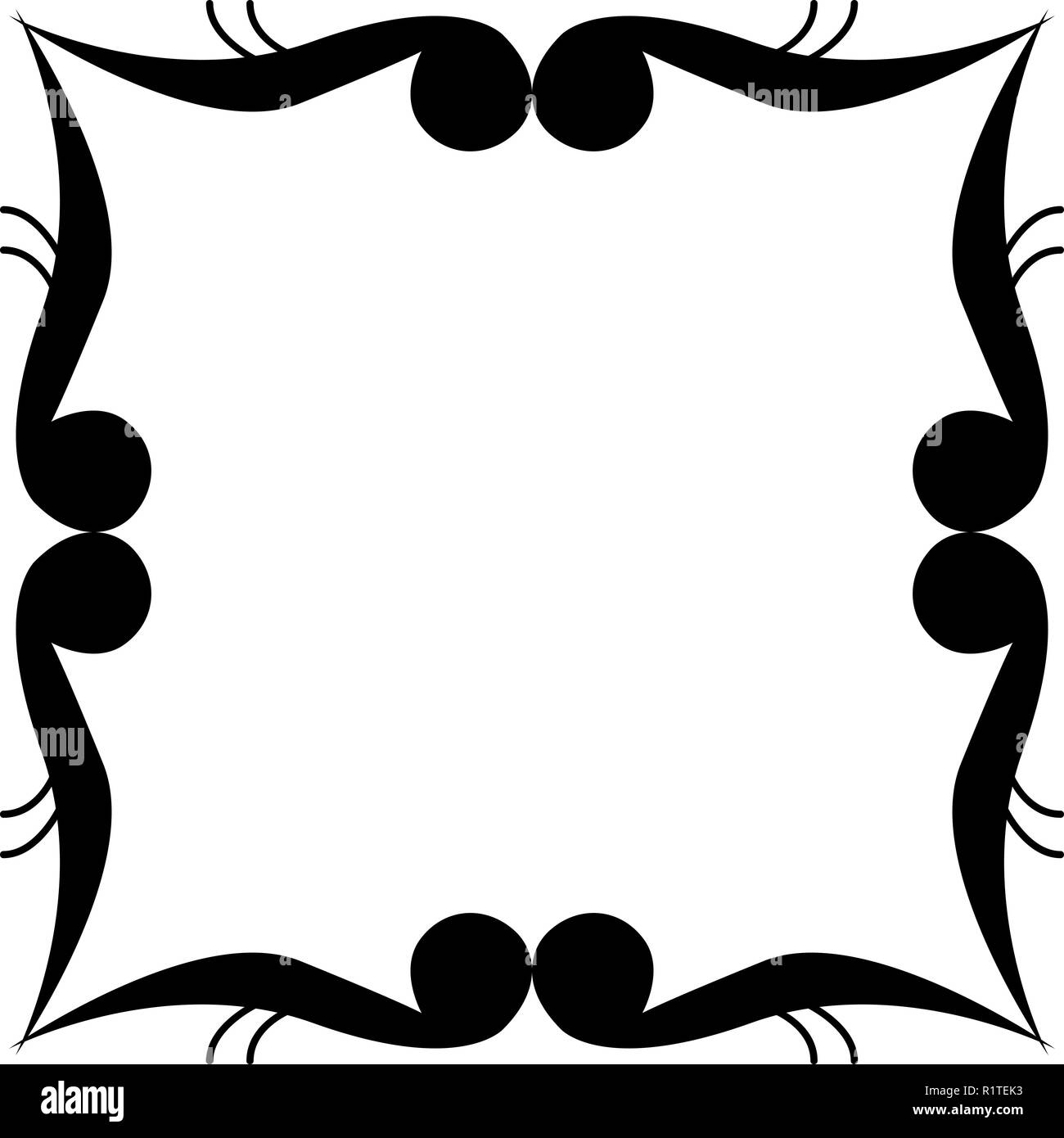 Black vector vintage frames on a white background Stock Vector Image ...