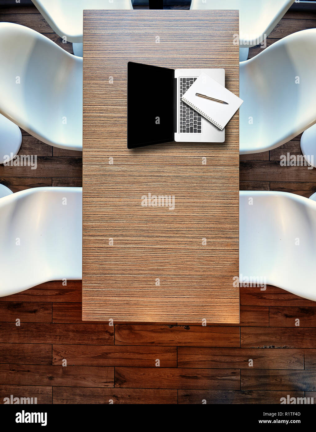 Conference table above view hi-res stock photography and images - Alamy