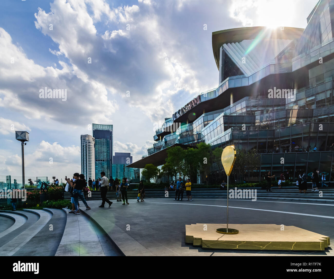 Bangkok, Thailand - November 11, 2018 : Iconsiam building with lens ...