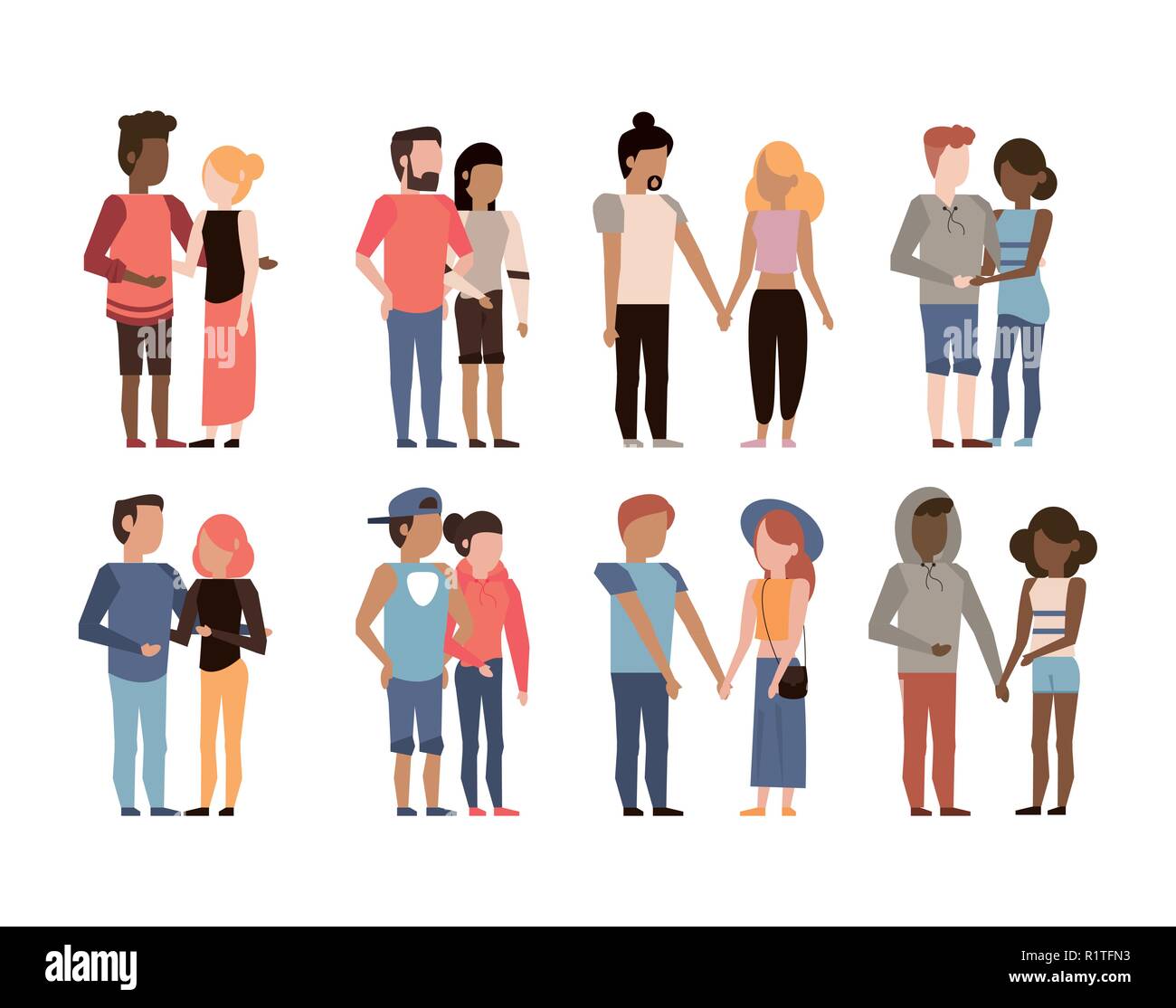 Handsome man cute woman Stock Vector Images - Alamy