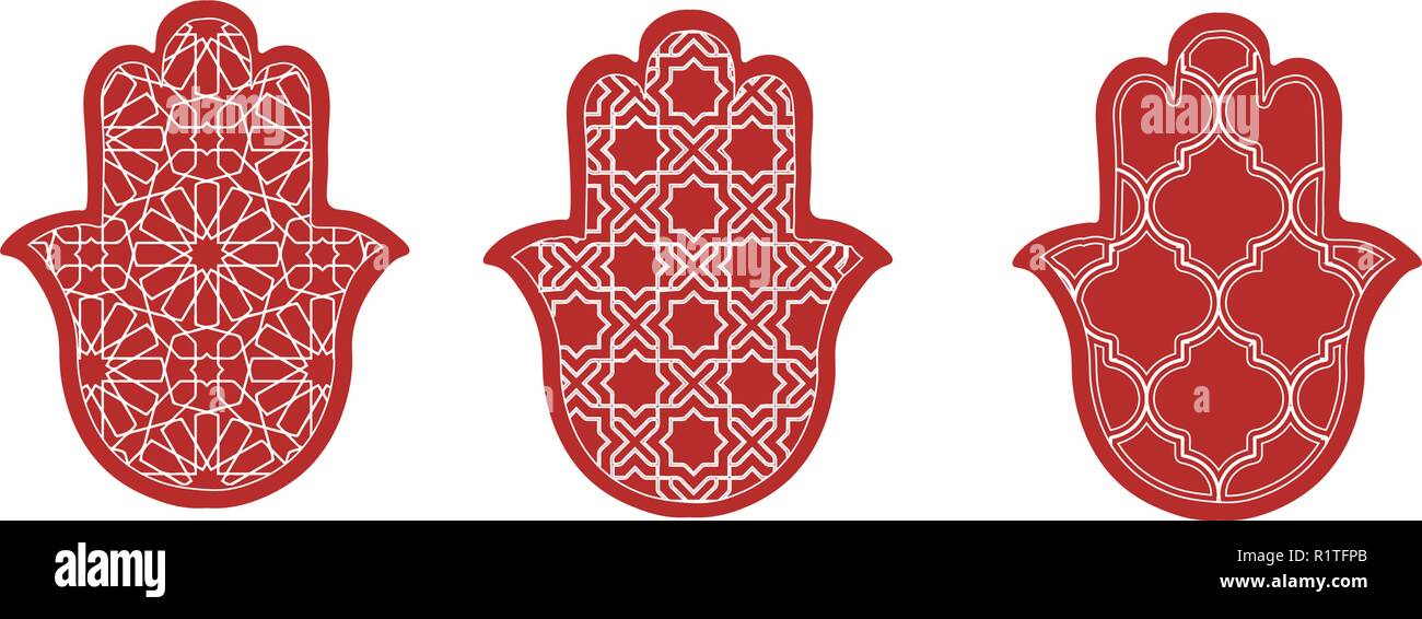 Seamless arabic khamsa hand of fatima illustration background pattern ...