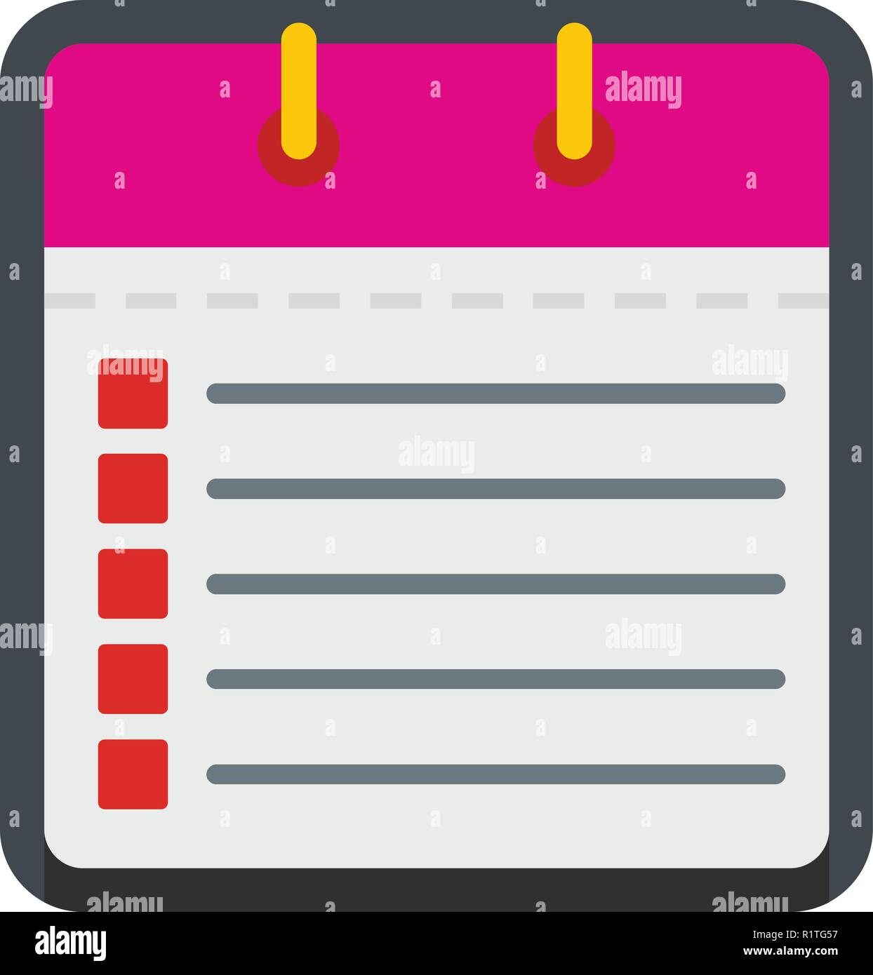 Calendar list icon. Flat illustration of calendar list vector icon ...