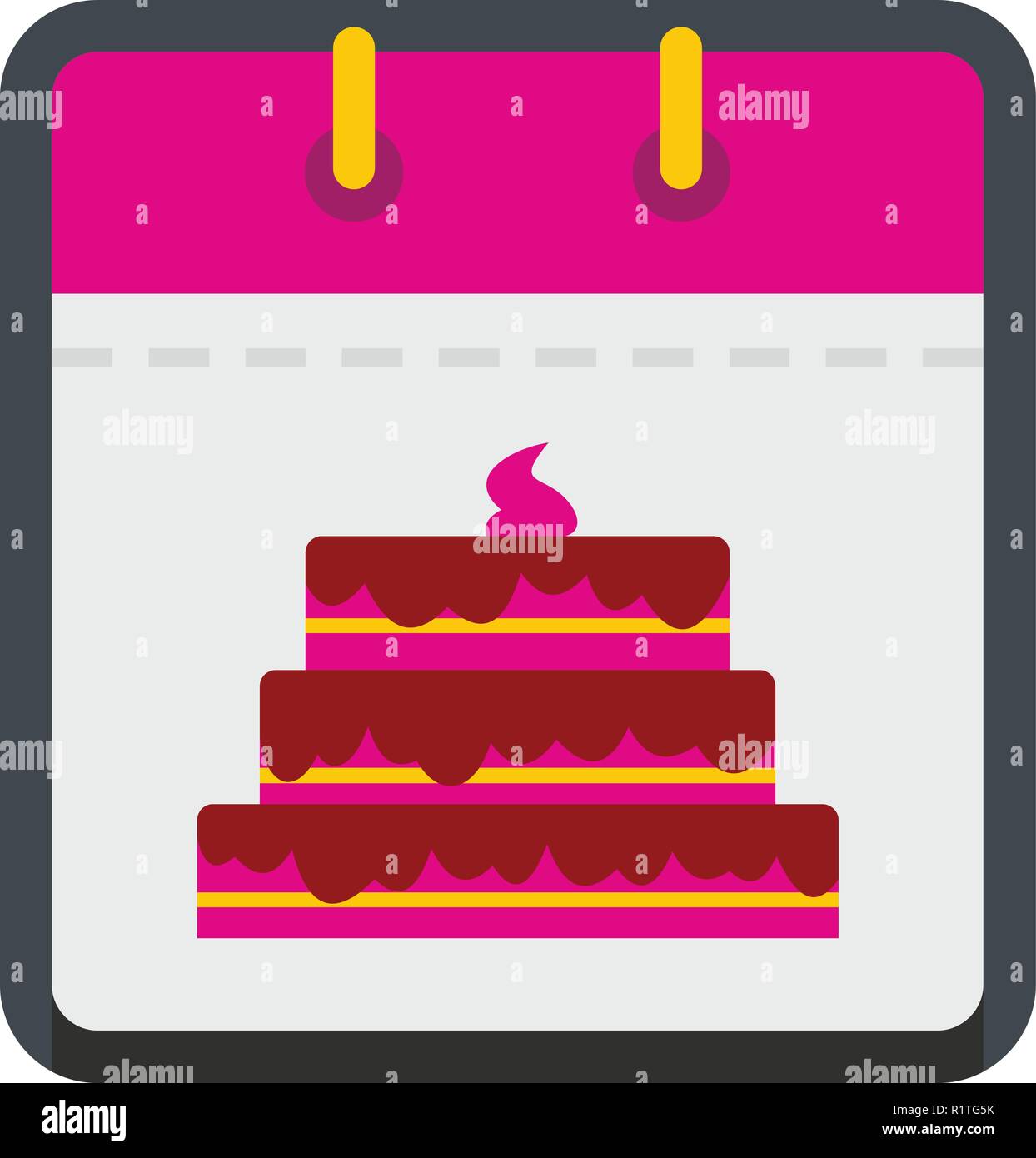 Calendar birthday icon. Flat illustration of calendar birthday vector ...