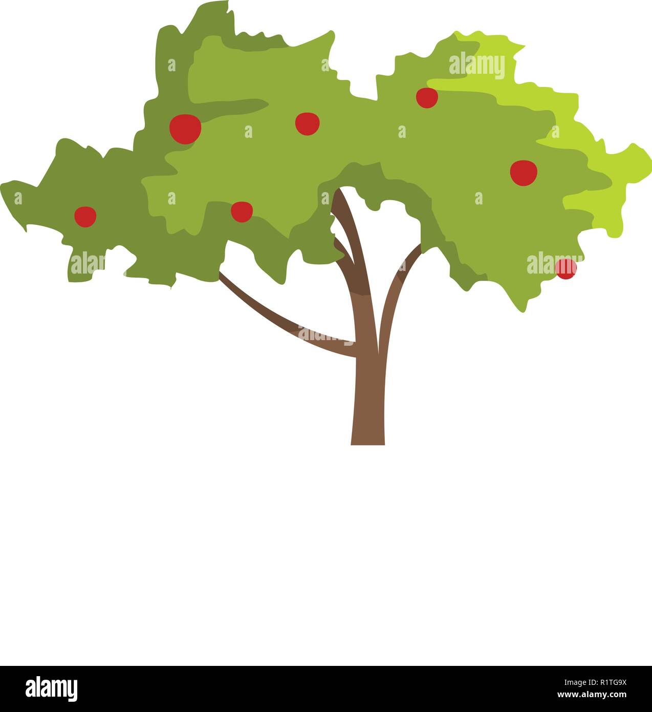 Apple tree icon. Flat illustration of apple tree vector icon isolated ...