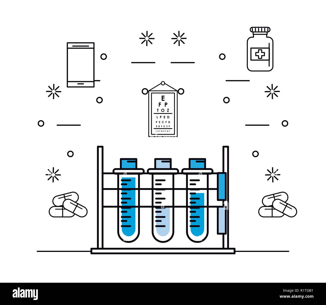 Female scientist test tube liquid Stock Vector Images - Alamy