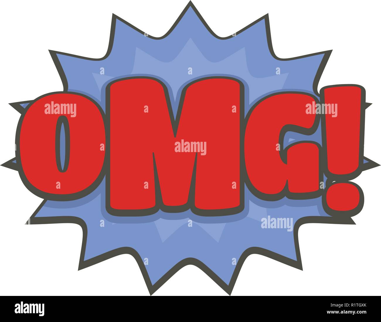 Comic boom omg icon. Flat illustration of comic boom omg vector icon ...