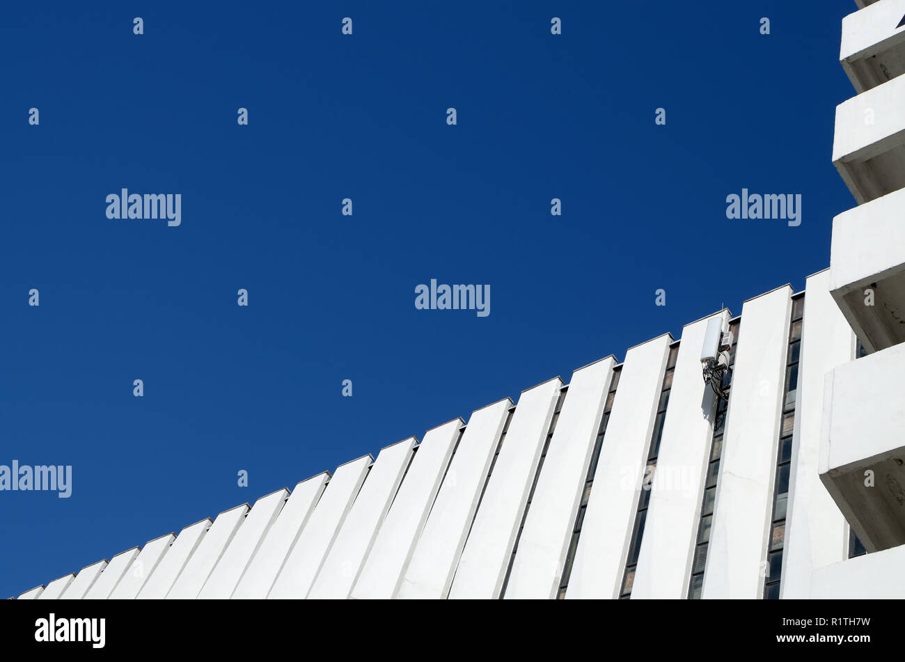 Fragment of the wall on the facade of the building.It is built in the ...