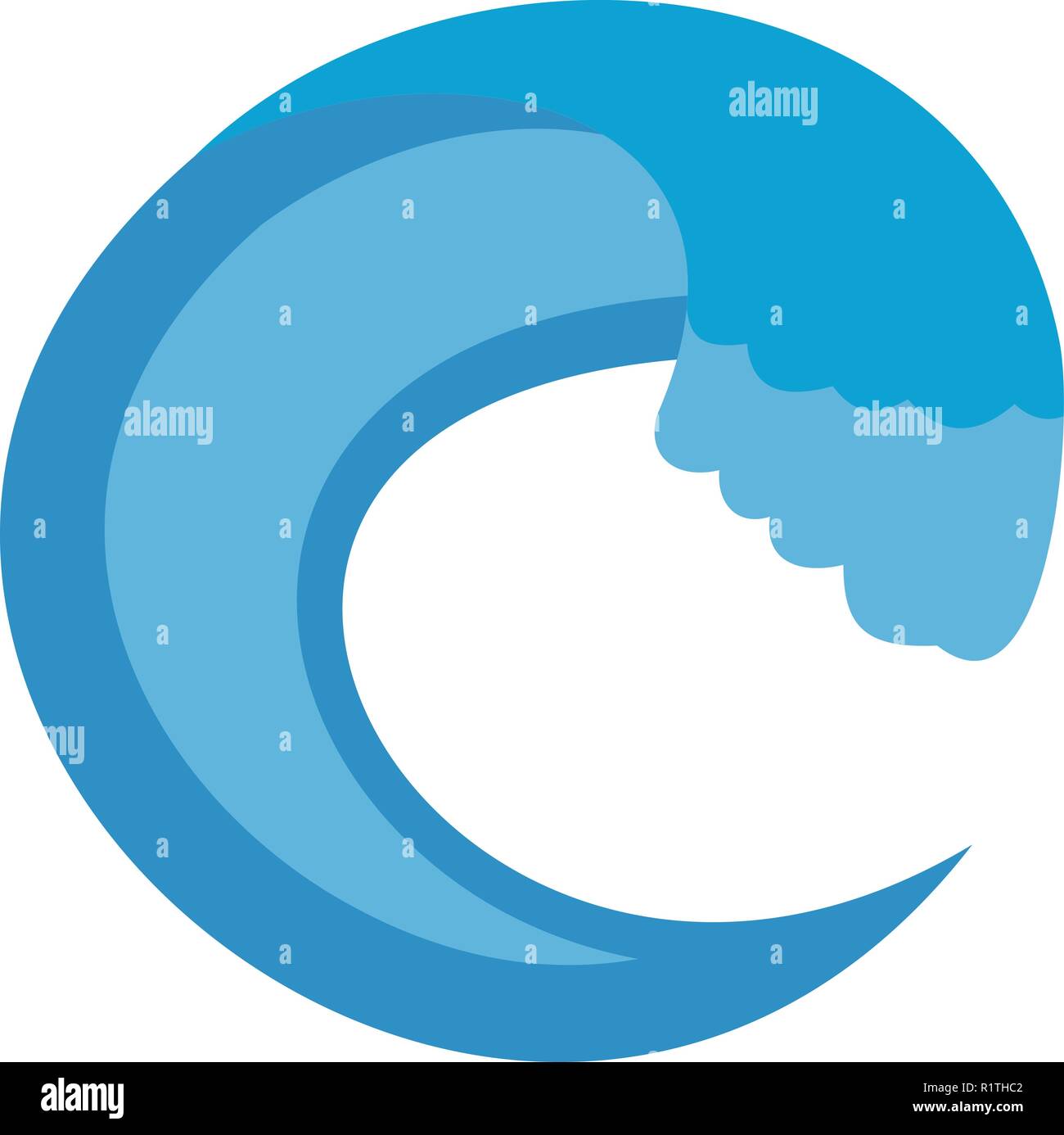 Wave aqua icon. Flat illustration of wave aqua vector icon isolated on ...