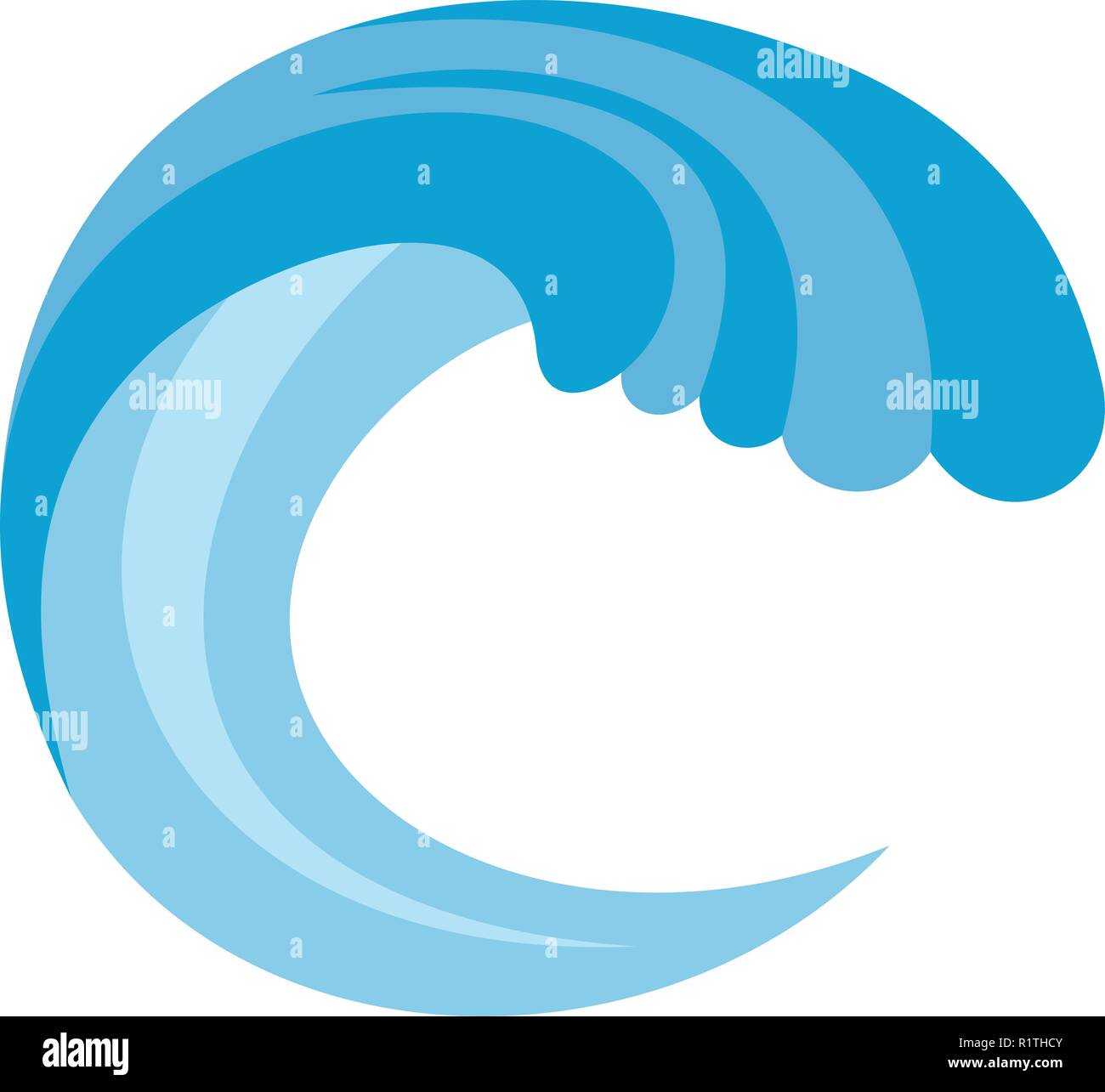 Wave water nature icon. Flat illustration of wave water nature vector ...